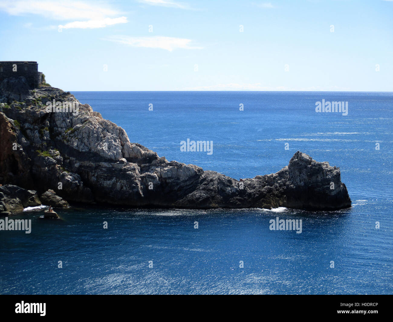 rock promontory of Portovenere, Liguria, italy Stock Photo - Alamy