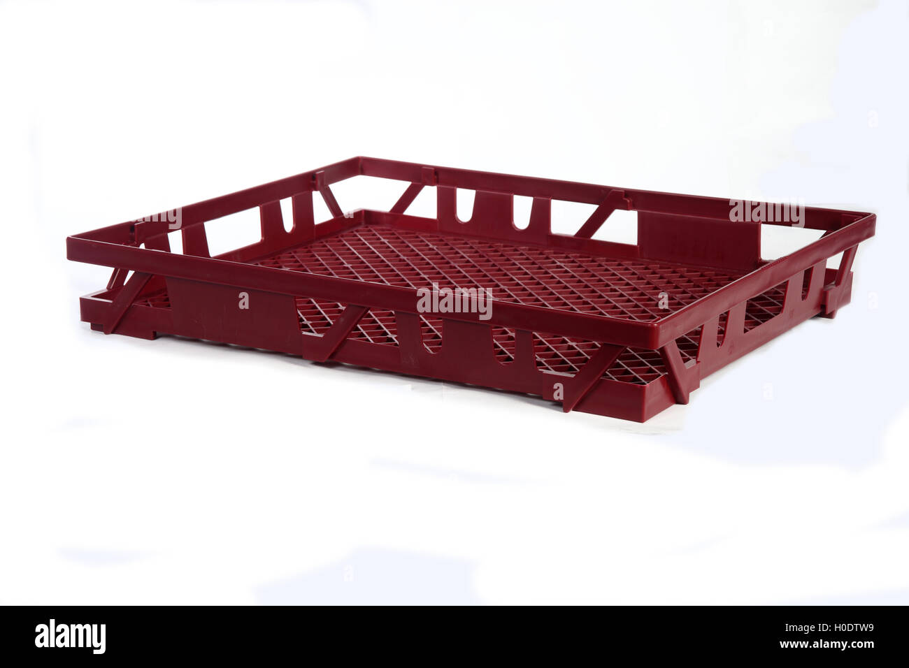 plastic crate for transport and preservation foods on white background ...