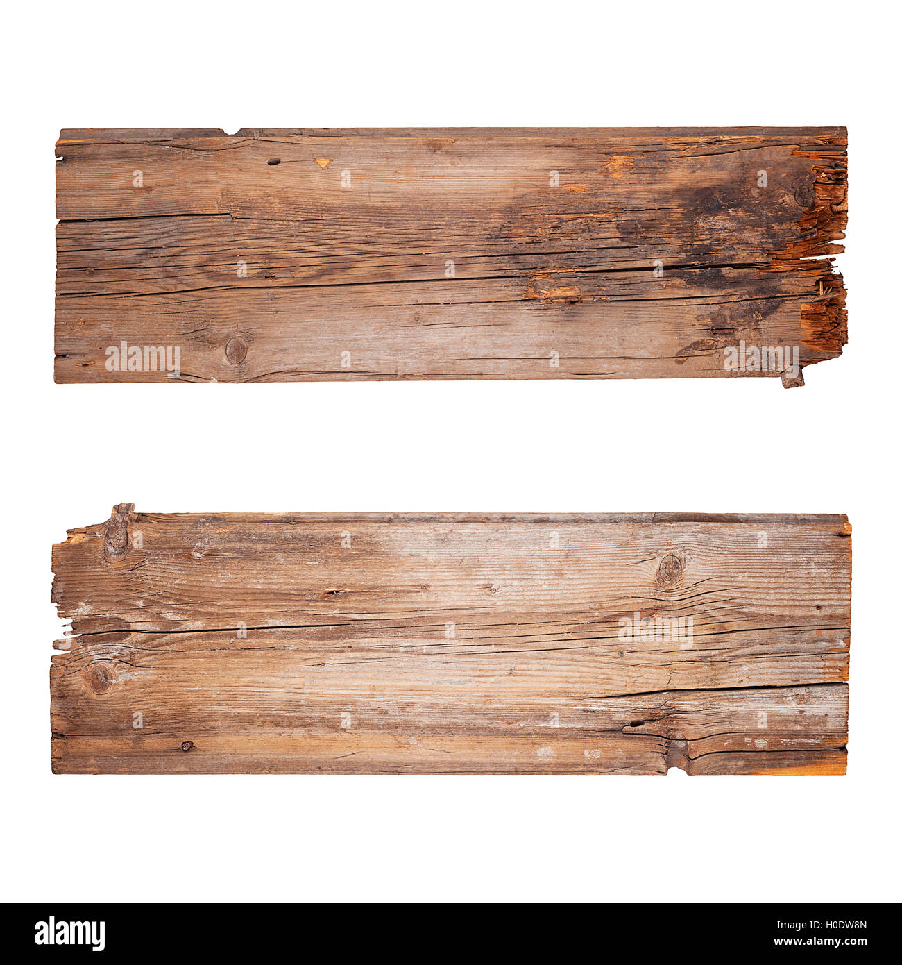 Set of old wooden planks isolated on white Stock Photo - Alamy