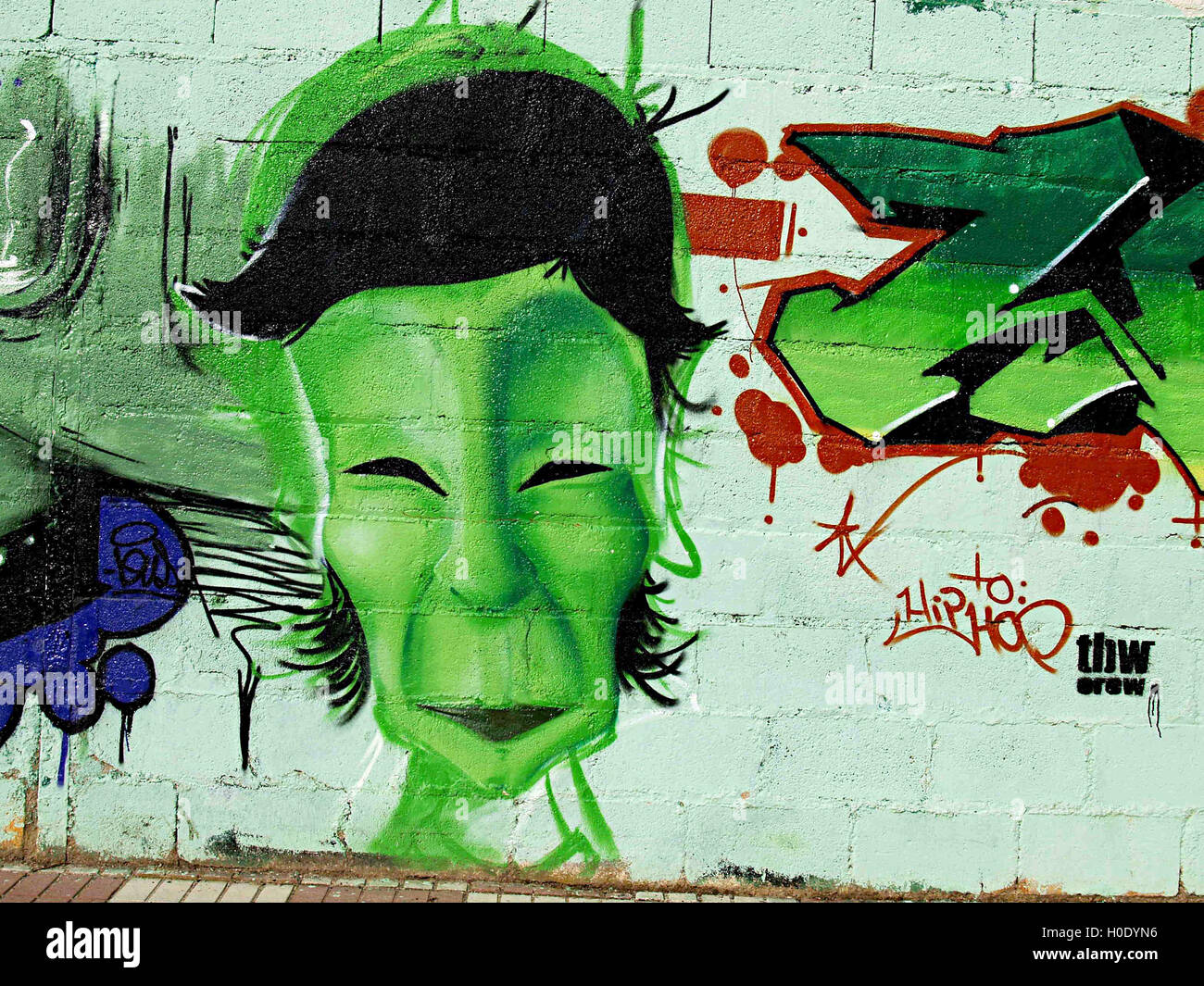 graffiti in the city of Santa Fe, Granada , Spain , October and ...