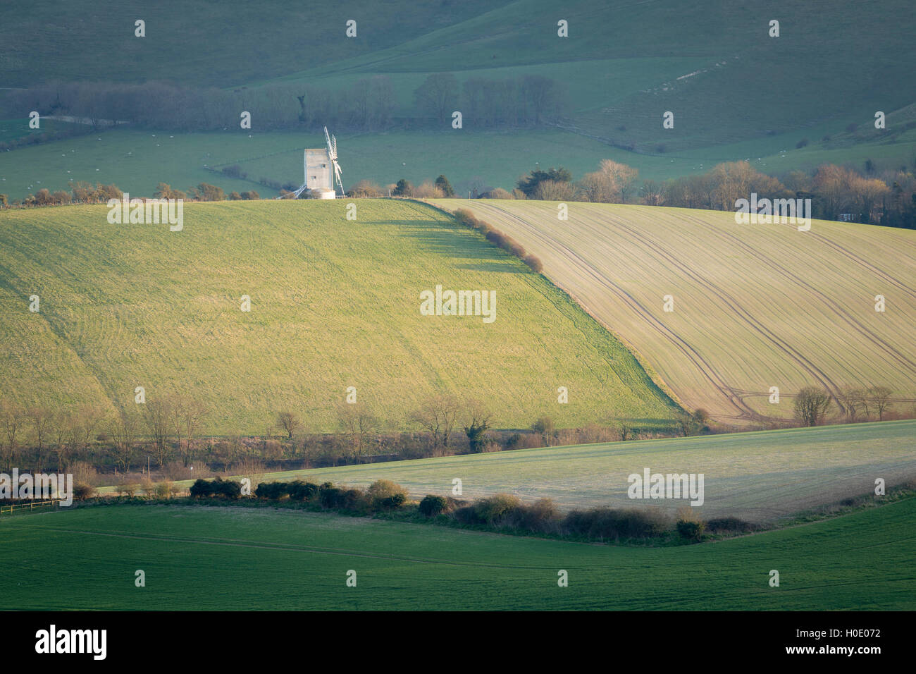 Ashcombe Windmill on the South Downs near Lewes, East Sussex, England ...