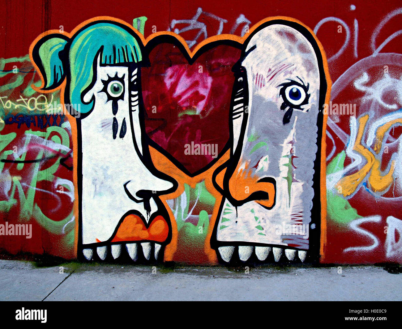graffiti in the city of Santa Fe, Granada , Spain , October and ...