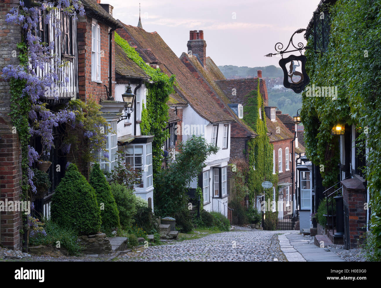 Historic Mermaid Street in Rye, East Sussex, England, UK Stock Photo ...