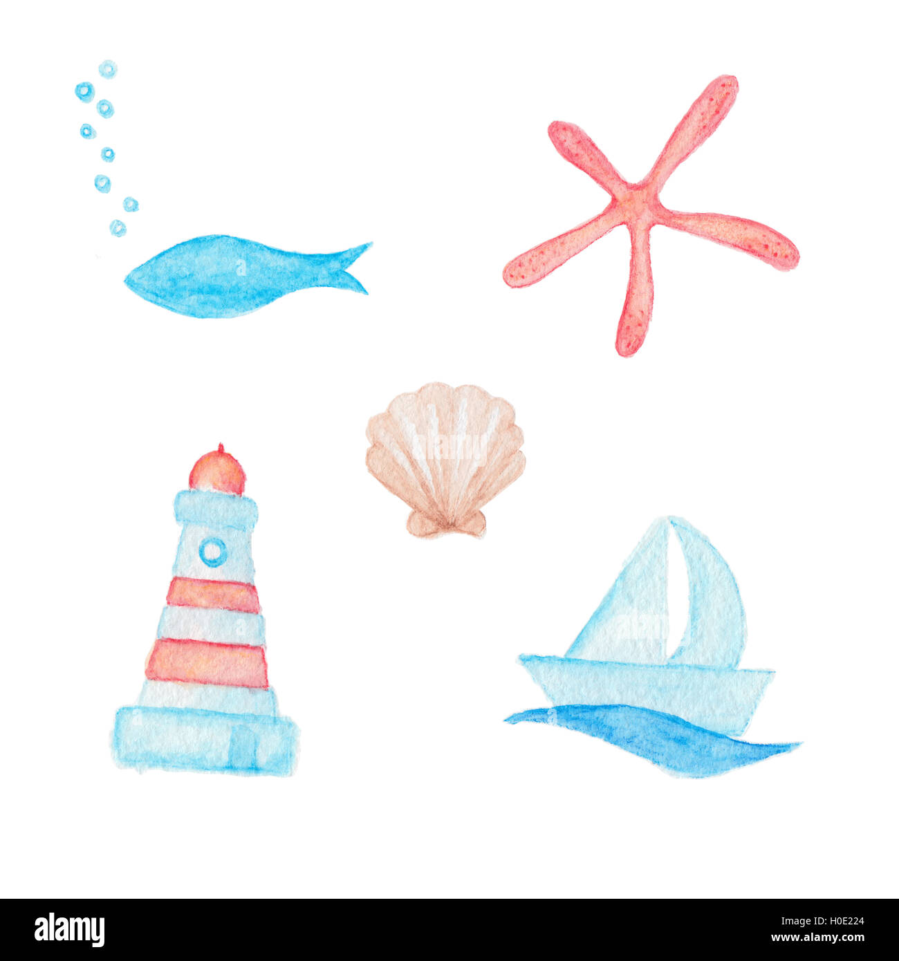 Seashell and bubbles Cut Out Stock Images & Pictures - Alamy