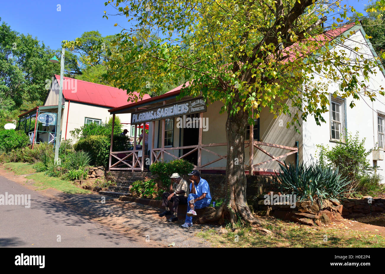 Two South Africa Black men resting at Pilgrims Rest, a once Transvaal ...