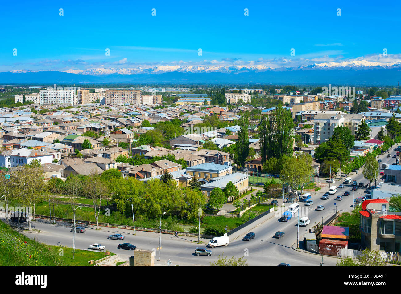 Skyline of Gori city. Georgian Republic Stock Photo - Alamy