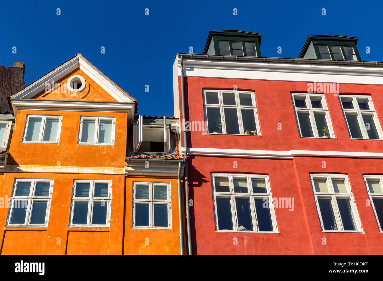 Row of houses, Nyhavn, Copenhagen harbour, Copenhagen, Denmark Stock ...