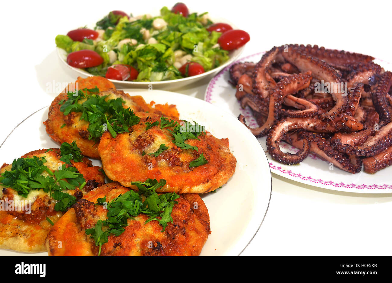traditional greek food - Clean Monday food Stock Photo - Alamy