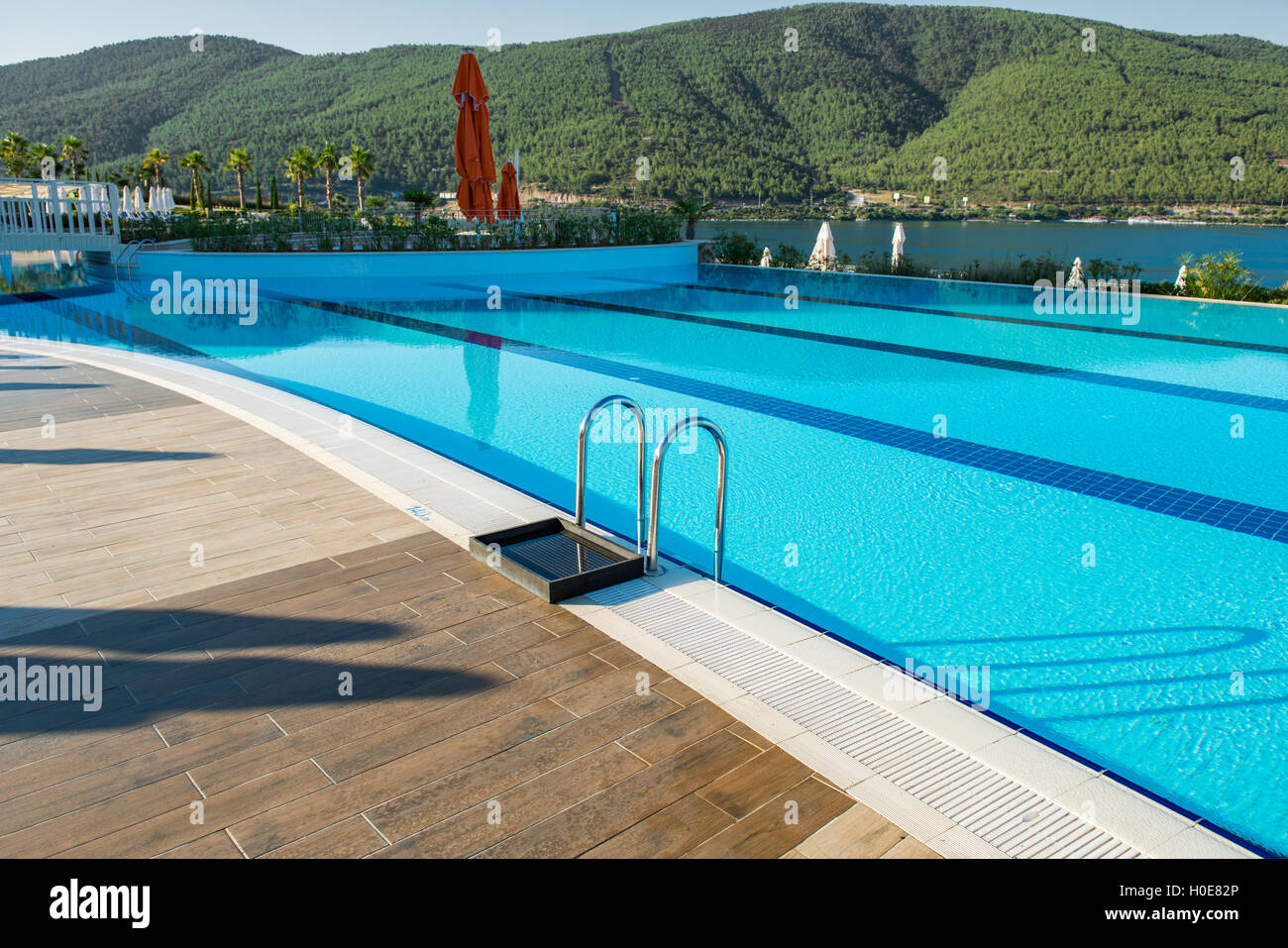 Nice swimming pool outdoors on bright summer day Stock Photo - Alamy