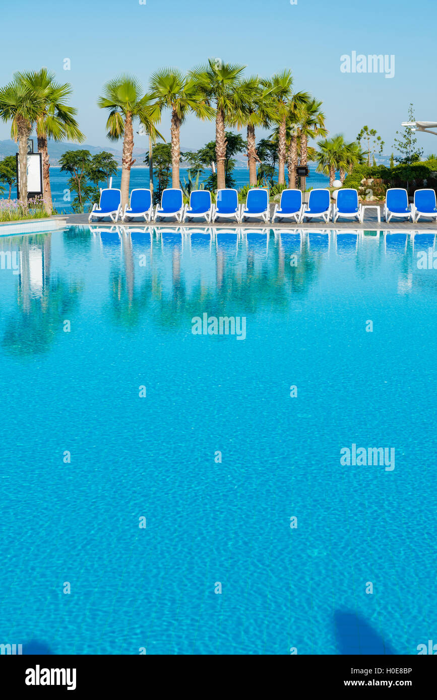 Nice swimming pool outdoors on bright summer day Stock Photo - Alamy