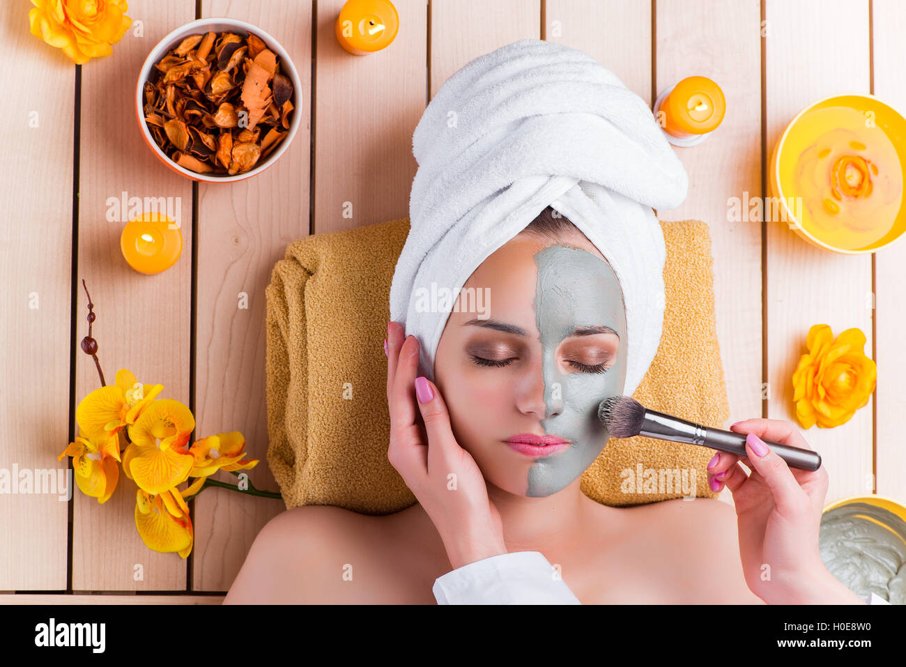 Young woman in spa health concept Stock Photo - Alamy