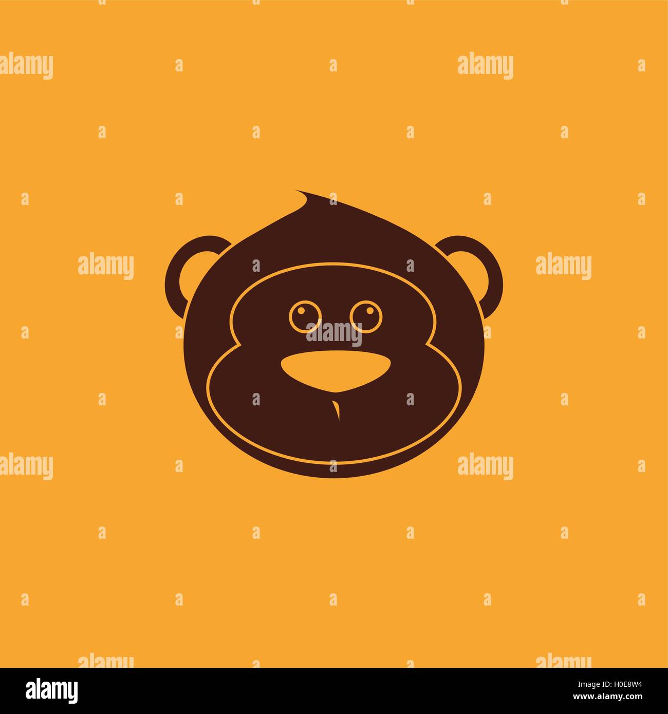 Cute Monkey Face Stock Vector Image & Art - Alamy