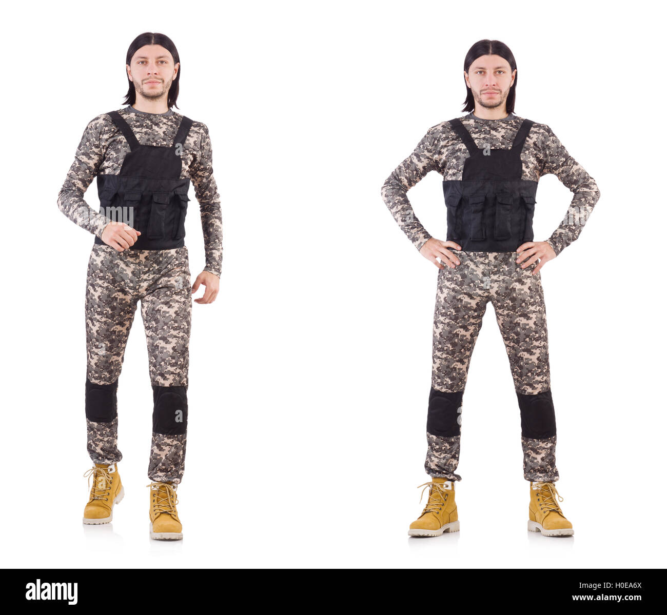 Soldier isolated on the white background Stock Photo - Alamy