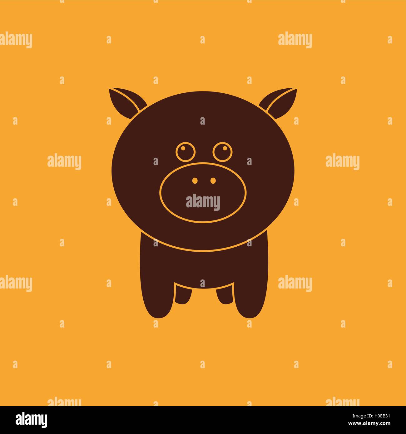 Cute pig silhouette Stock Vector Image & Art - Alamy