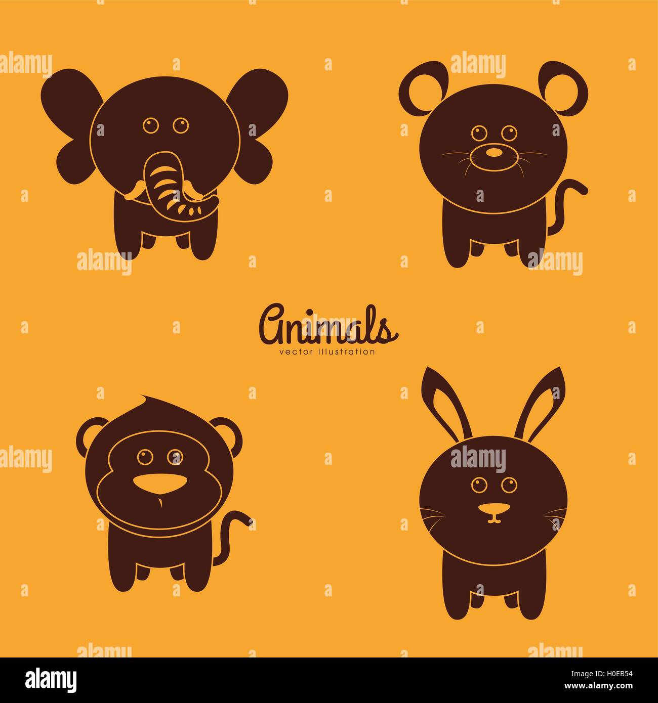 Cute Animals silhouettes Stock Vector Image & Art - Alamy