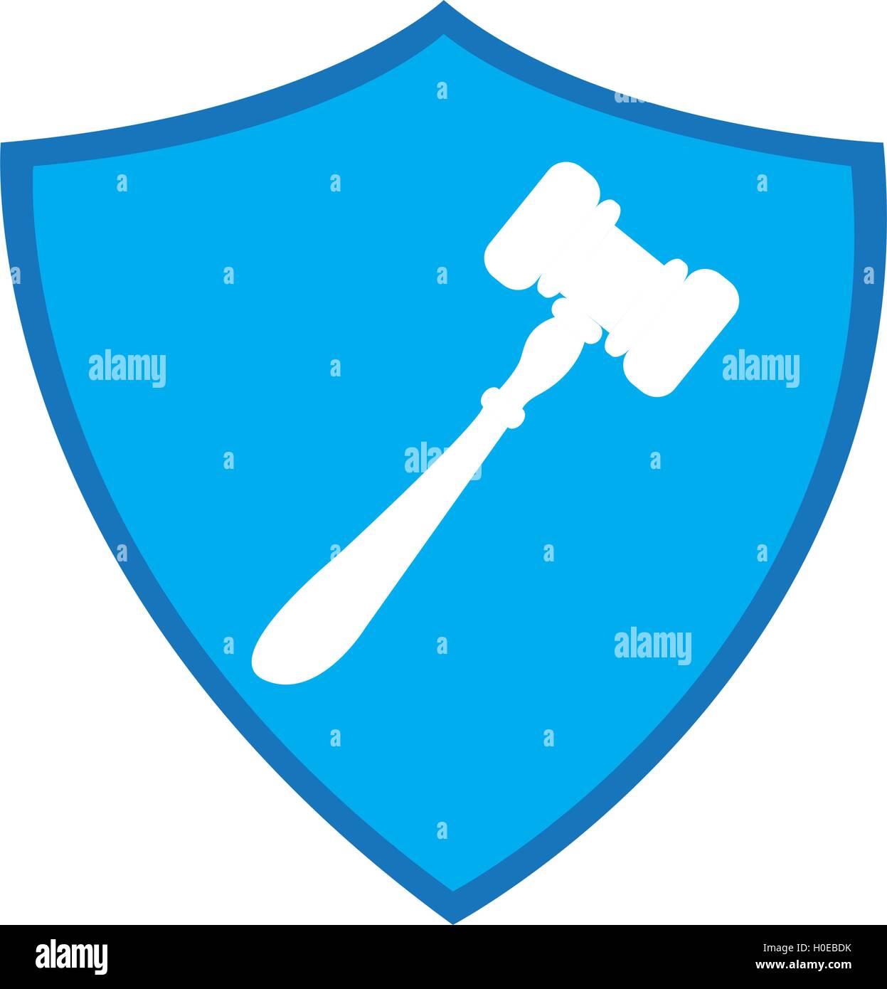 Isolated silhouette of a gavel on a heraldry shield, Vector ...