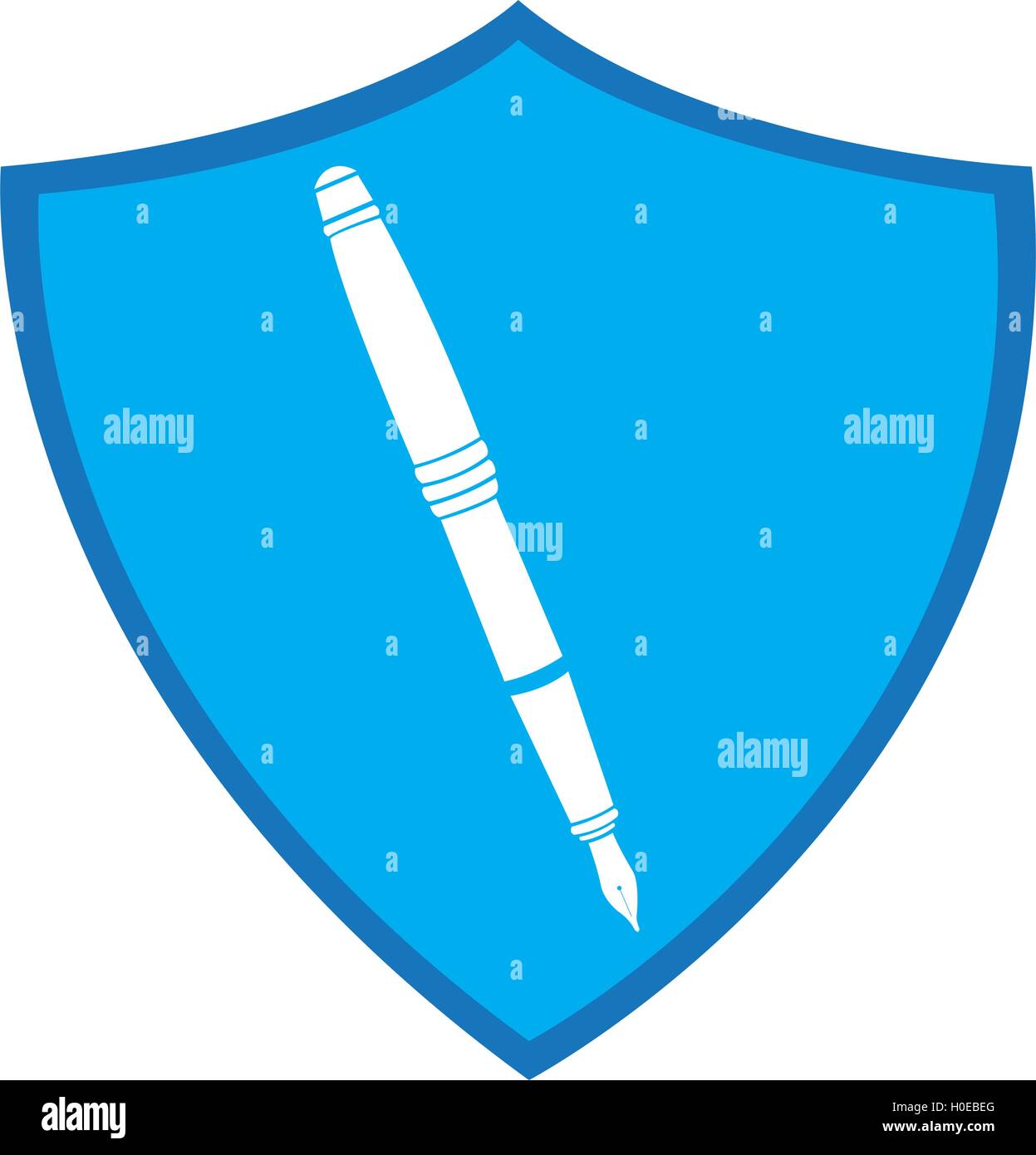 Isolated pen silhouette on a heraldry shield, Vector illustration Stock ...