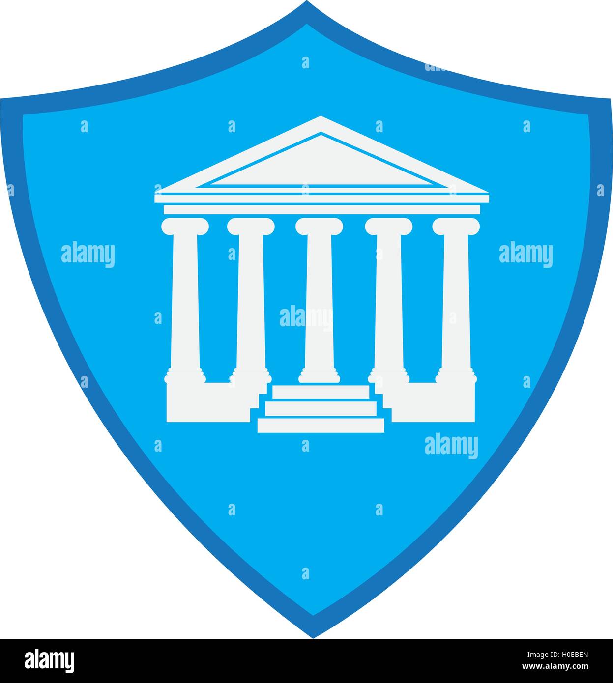 Isolated silhouette of a building on a heraldry shield, Vector ...