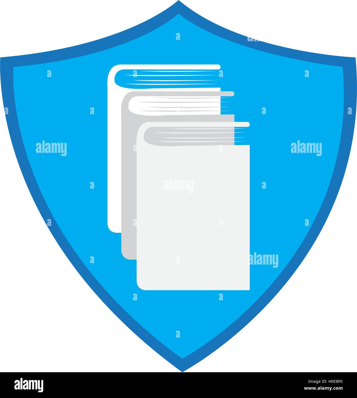 Isolated group of books on a heraldry shield, Vector illustration Stock ...