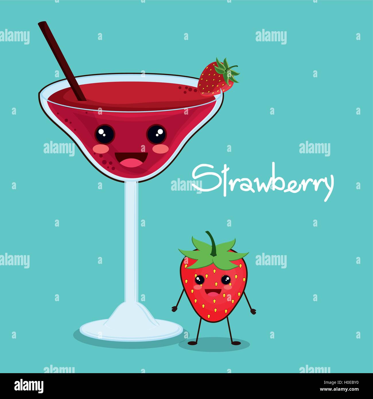Strawberry fruit and cocktail design Stock Vector Image & Art - Alamy