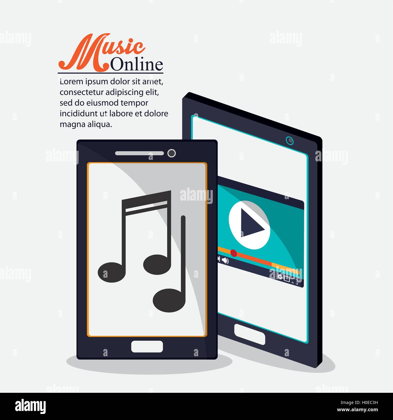 Music online and media design Stock Vector Image & Art - Alamy