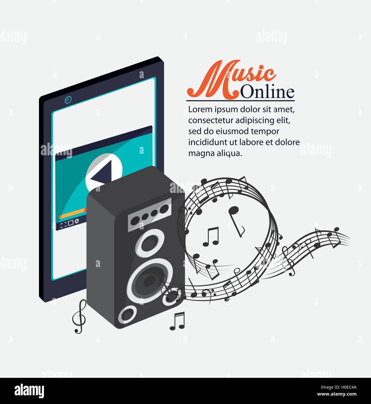 Music online and media design Stock Vector Image & Art - Alamy