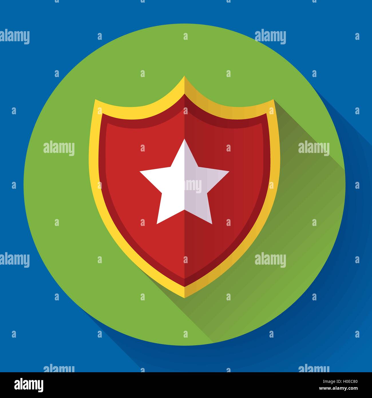shield icon with star - protection symbol. Flat design style Stock ...