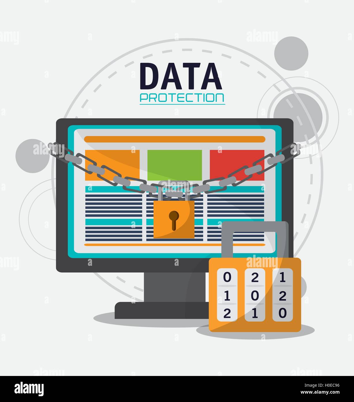 Data protection and yber security system design Stock Vector Image ...
