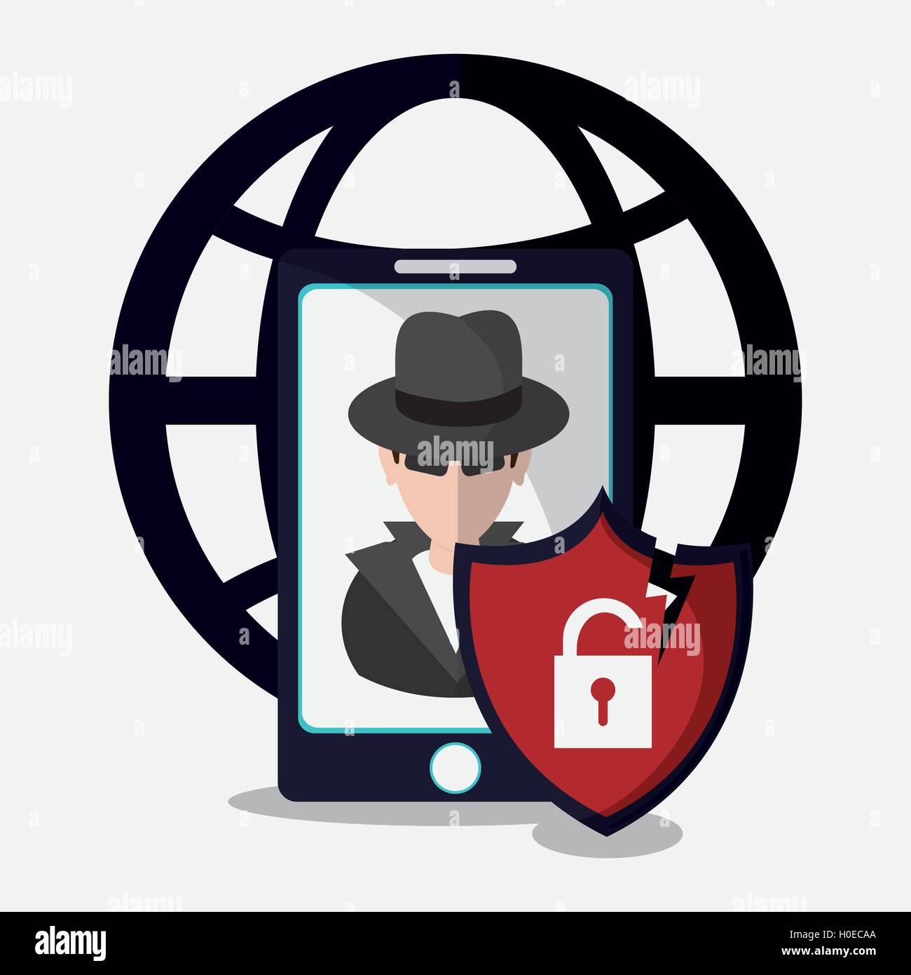 Data protection and yber security system design Stock Vector Image ...