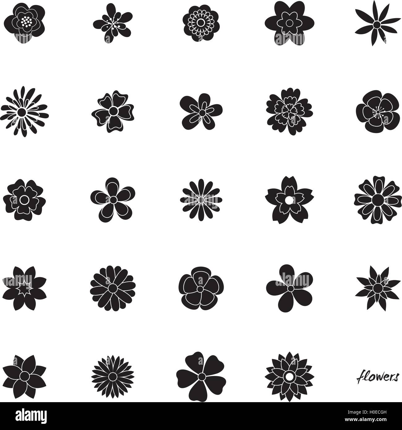 Abstract cute flowers Stock Vector Image & Art - Alamy