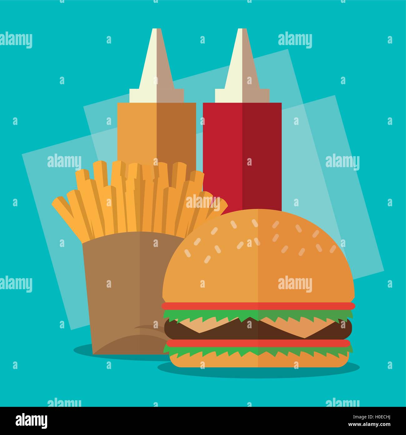 Hamburger french fries and fast food design Stock Vector Image & Art ...