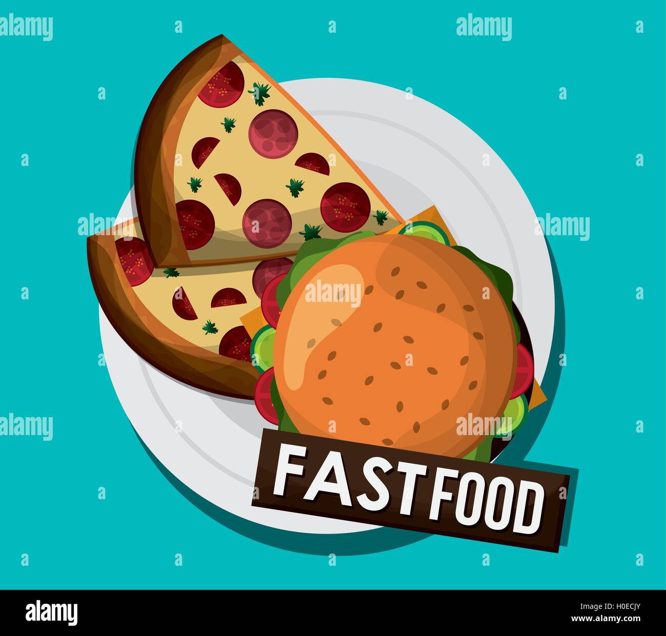 Hamburger pizza and fast food design Stock Vector Image & Art - Alamy