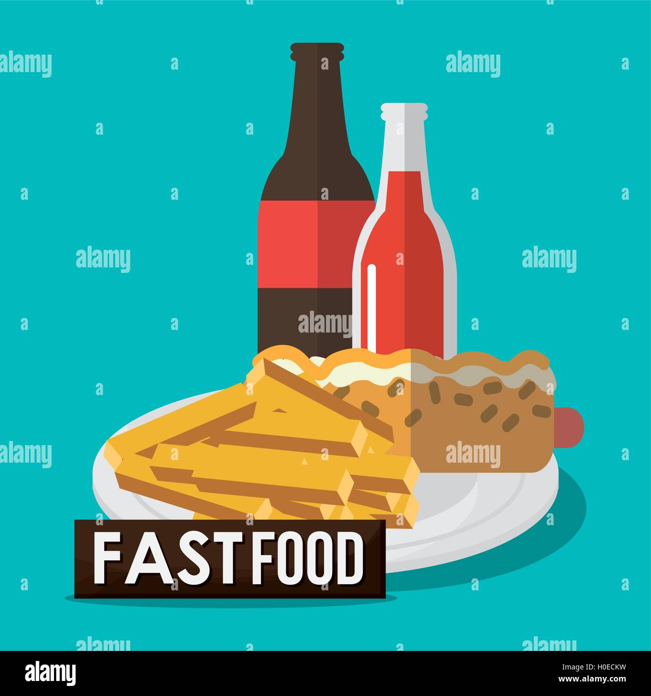 Hot dog french fries and fast food design Stock Vector Image & Art - Alamy