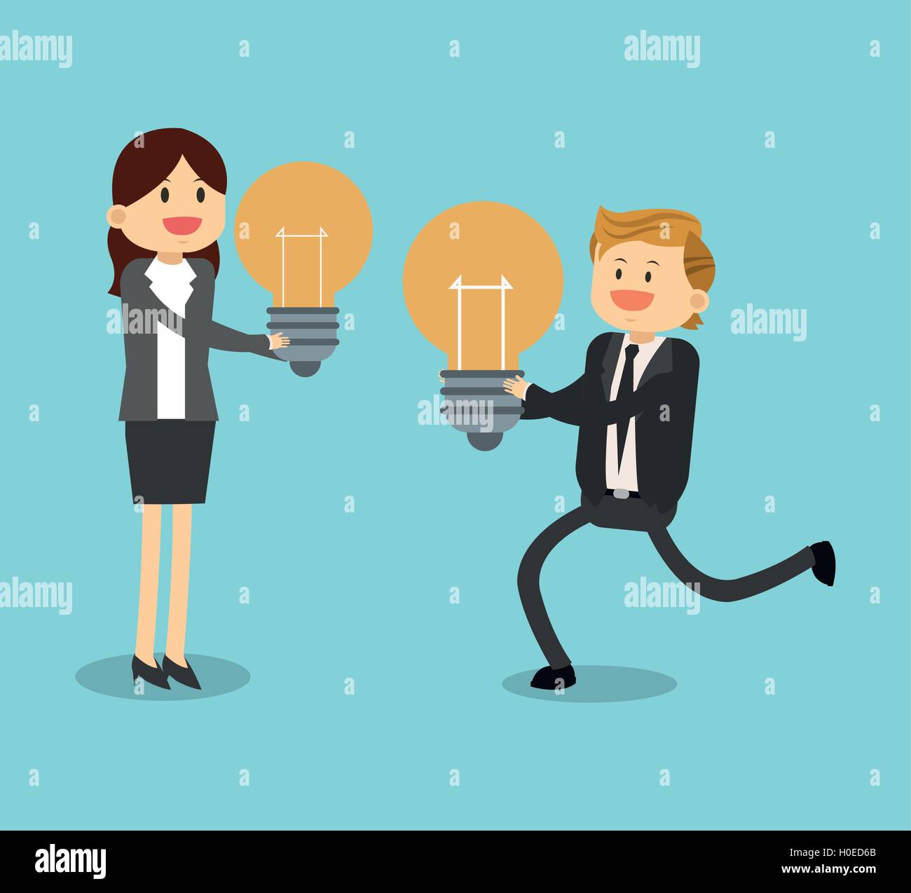 Businesspeople cartoon and solution design Stock Vector Image & Art - Alamy