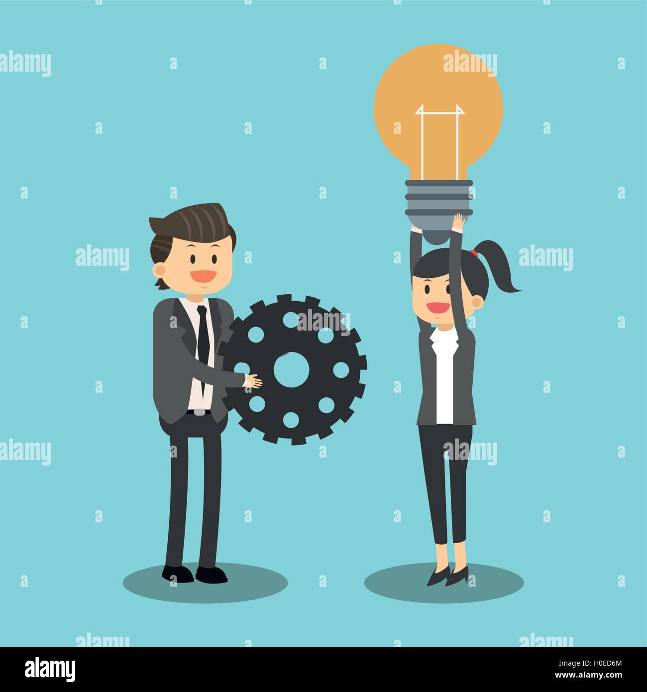 Businesspeople cartoon and solution design Stock Vector Image & Art - Alamy