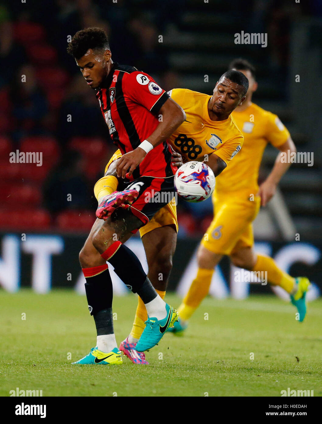 AFC Bournemouth's Tyrone Mings (left) and Preston North End's Chris ...