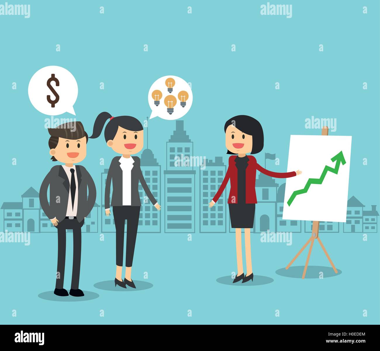 Businesspeople Cartoon And Solution Design Stock Vector Image Art Alamy