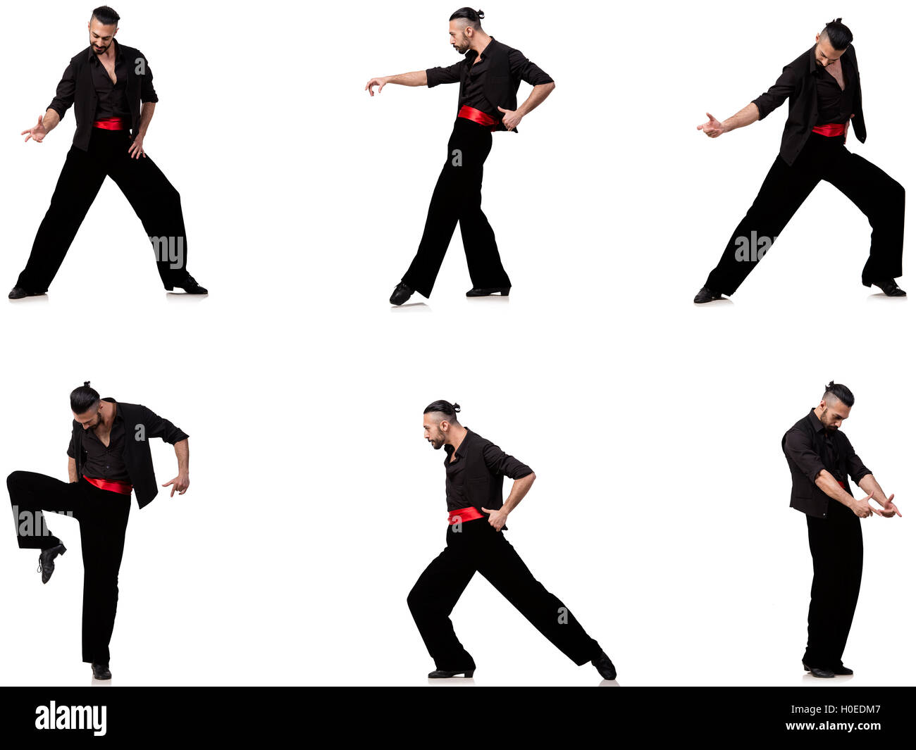 Spanish dancer in various poses on white Stock Photo - Alamy