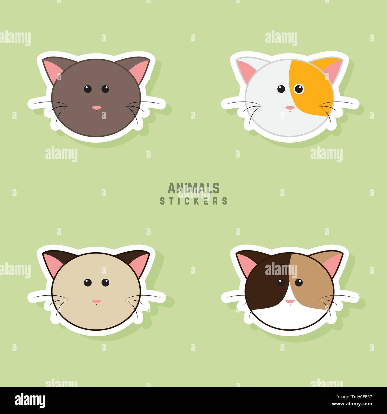 Cute cats Faces Stock Vector Image & Art - Alamy