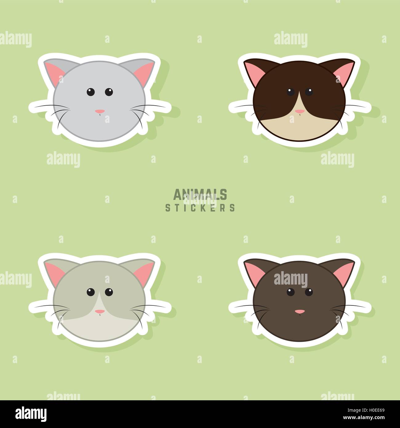 Cute cats Faces Stock Vector Image & Art - Alamy