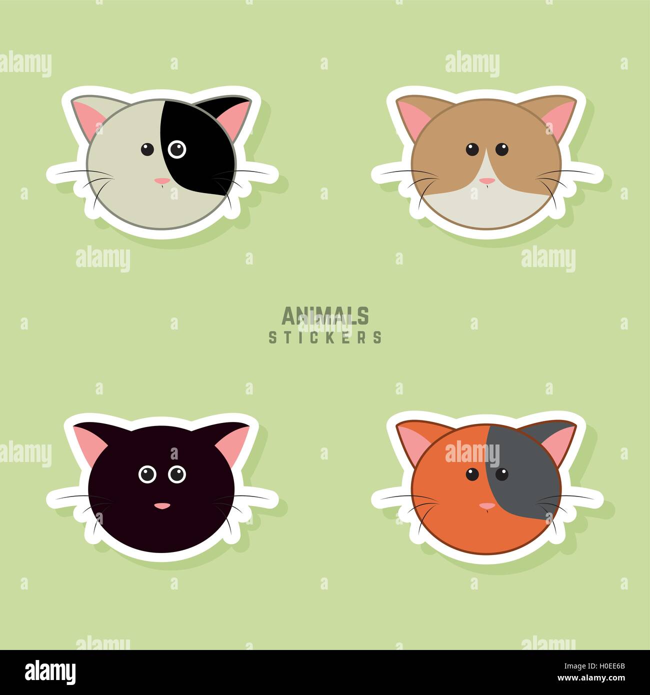 Cute cats Faces Stock Vector Image & Art - Alamy