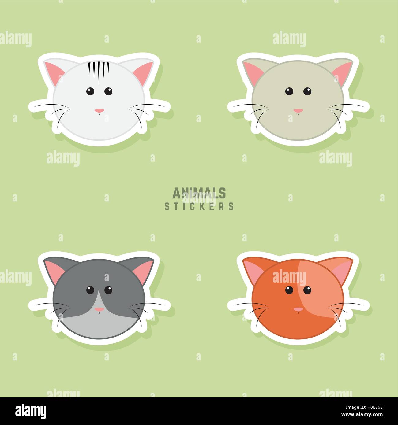 Cute cats Faces Stock Vector Image & Art - Alamy