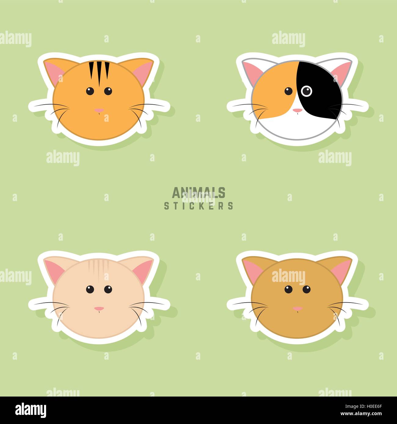Cute cats Faces Stock Vector Image & Art - Alamy