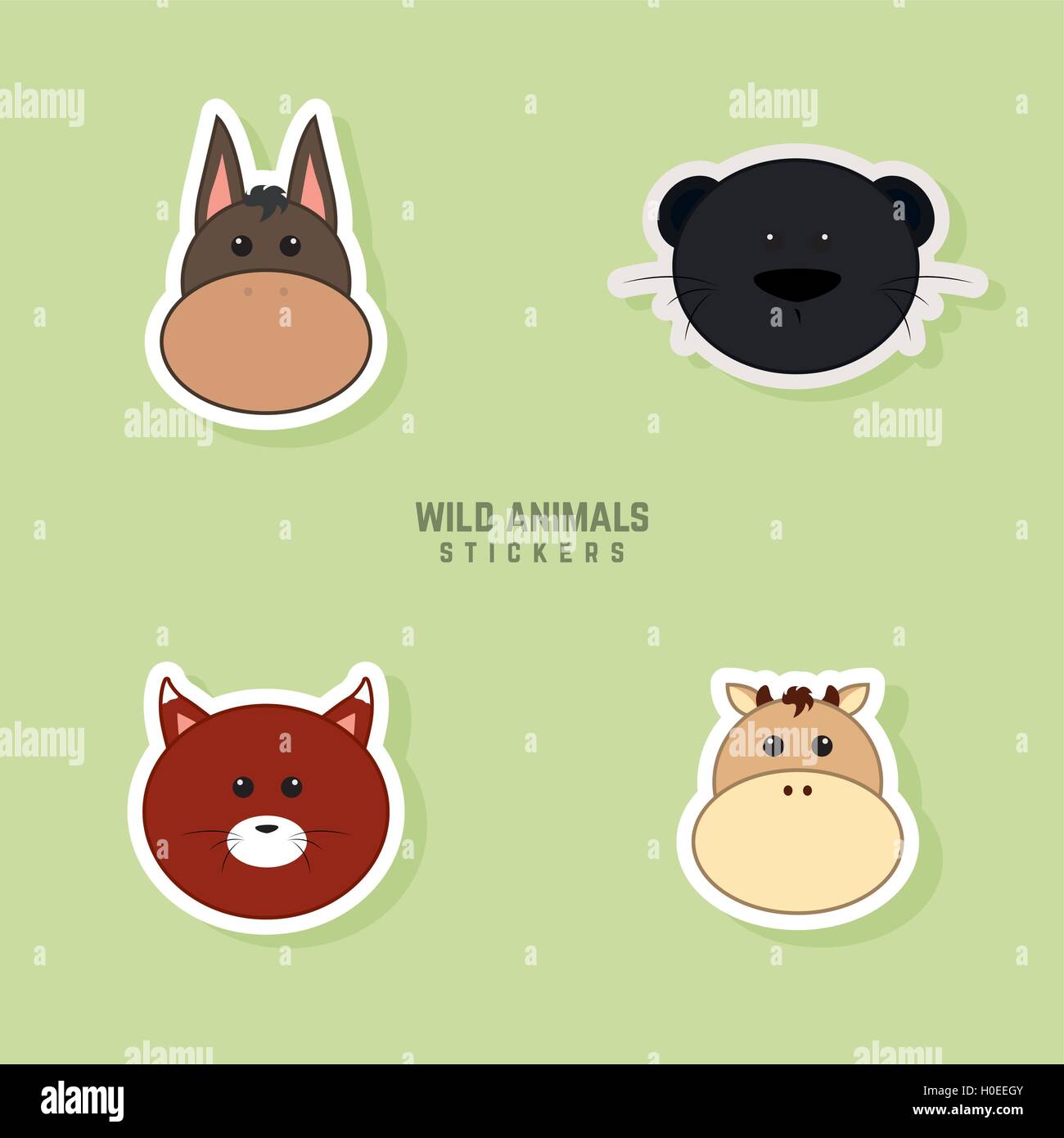 Face animals Stock Vector Images - Alamy