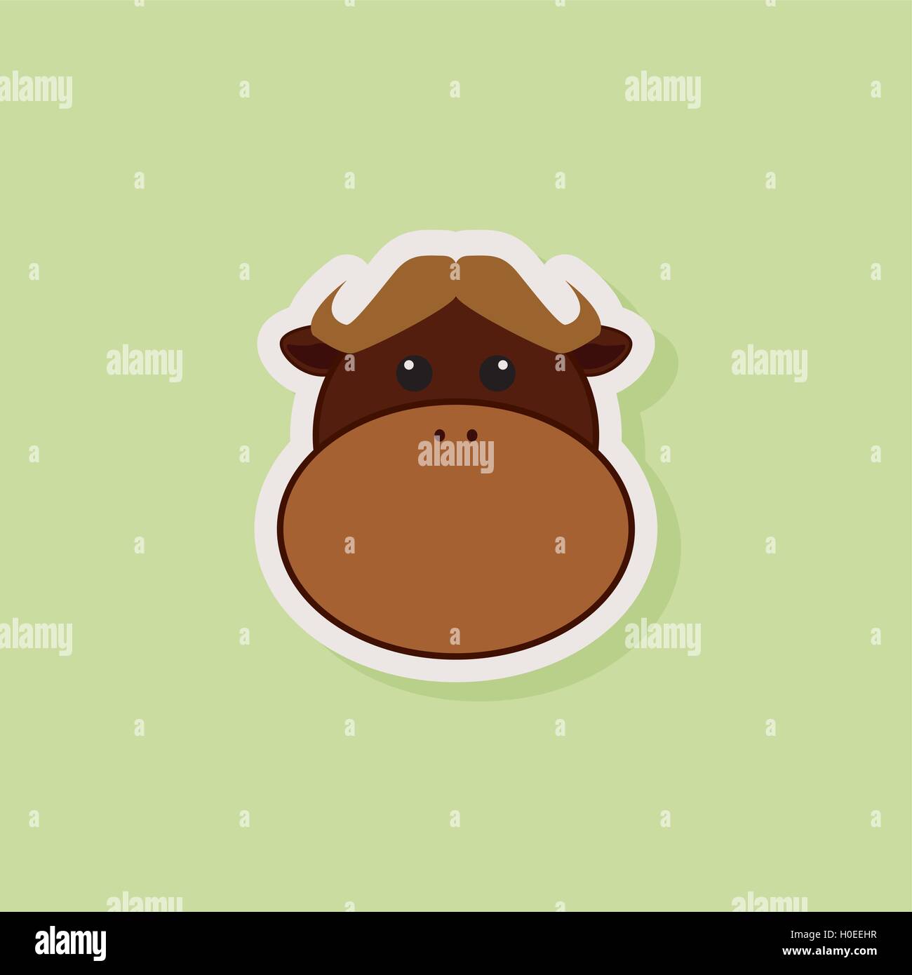 Cute Bull Face Stock Vector Image & Art - Alamy