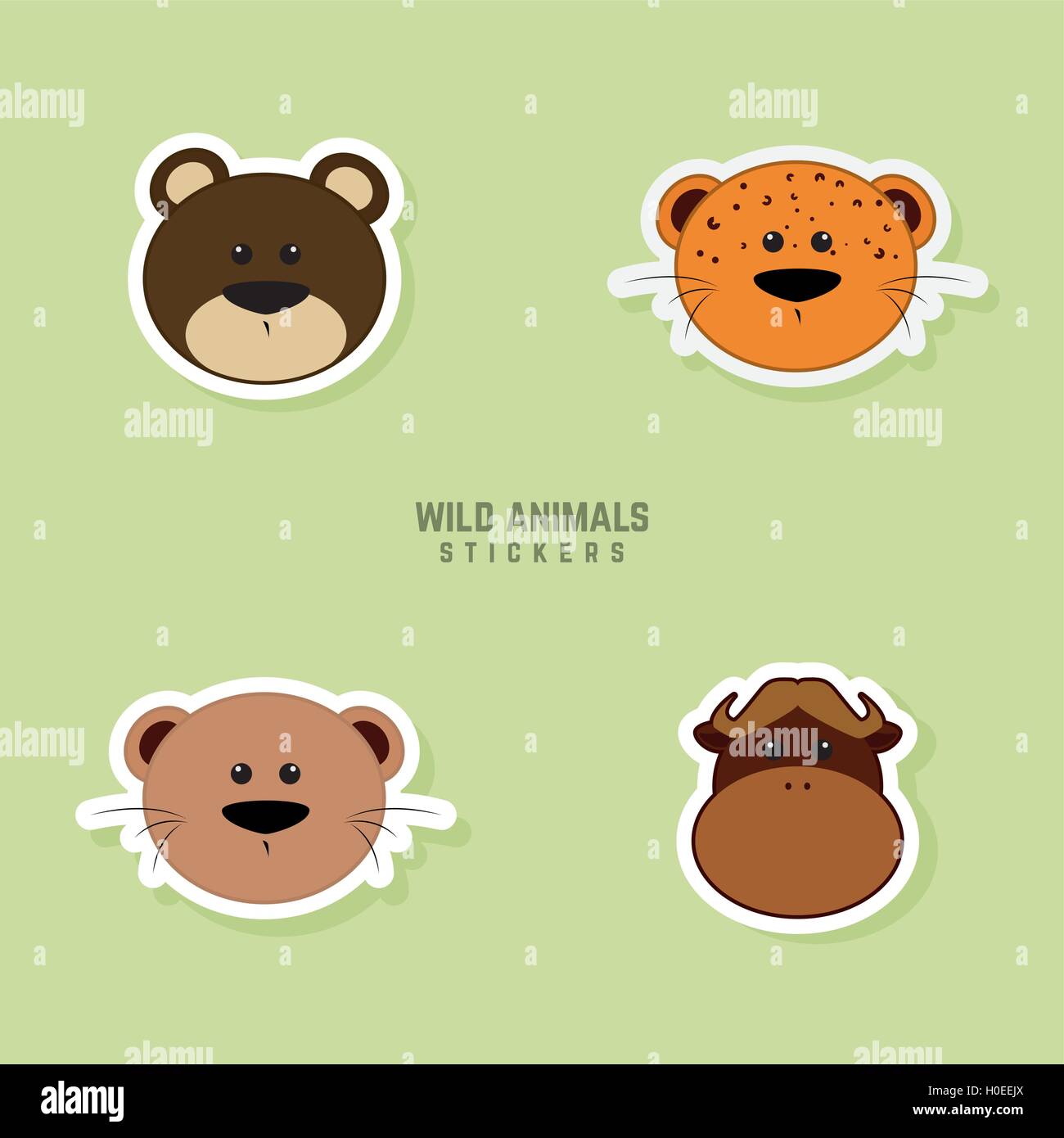 Cute animals Faces Stock Vector Image & Art - Alamy