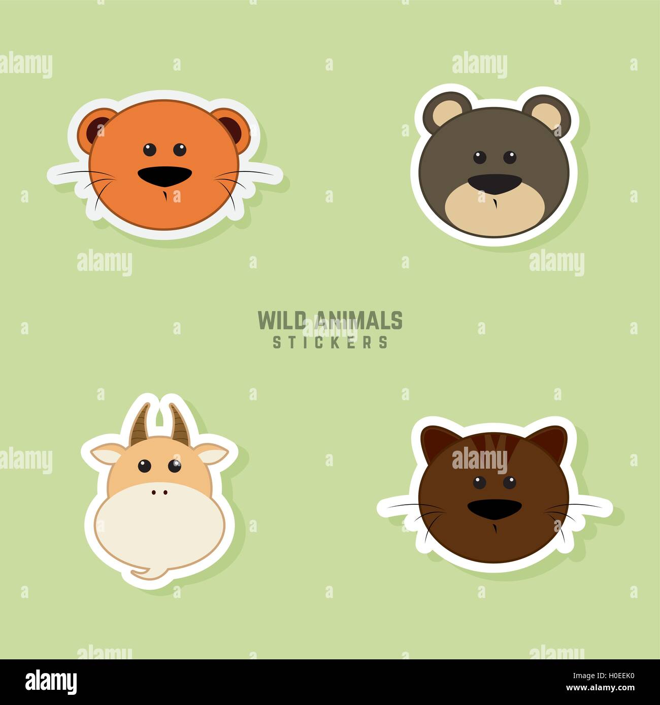 Cute animals Faces Stock Vector Image & Art - Alamy