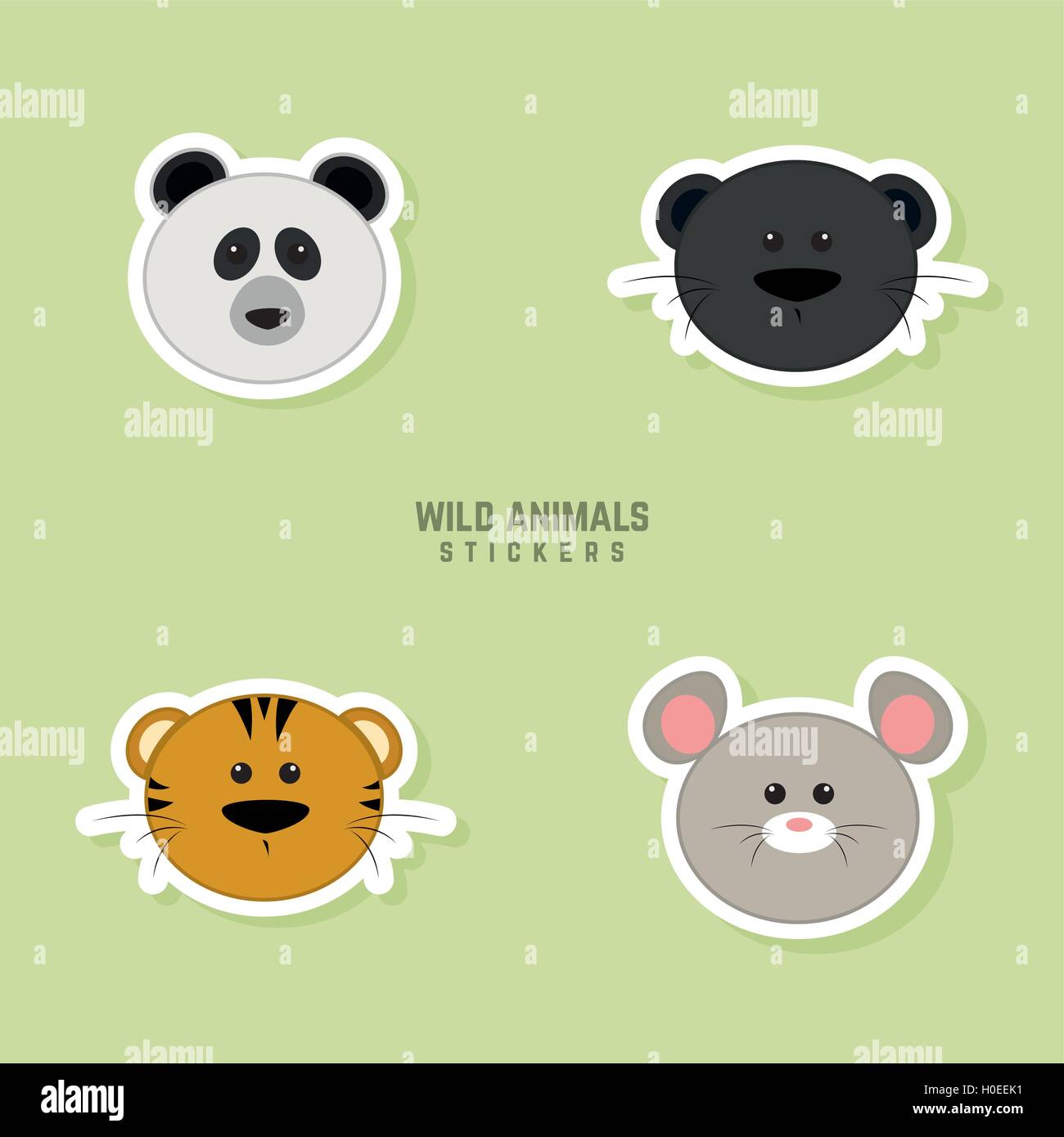 Cute animals Faces Stock Vector Image & Art - Alamy