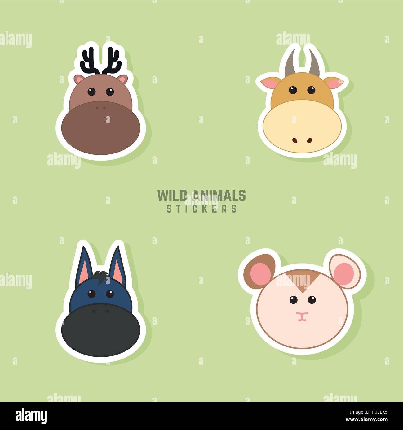 Cute animals Faces Stock Vector Image & Art - Alamy