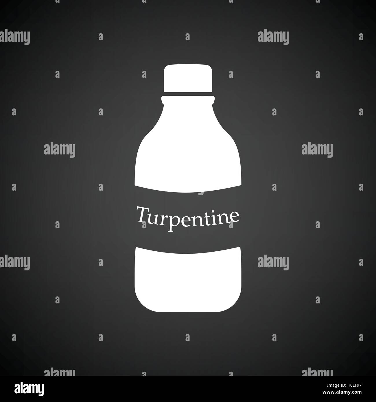 Turpentine icon. Black background with white. Vector illustration Stock ...